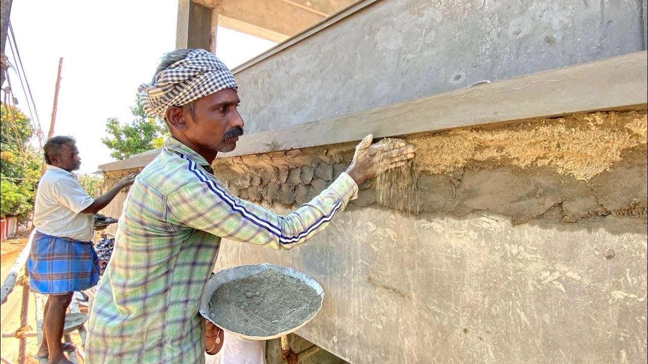 Techniques of Drop Wall Elevation Border Plastering|1st Floor Elevation ...