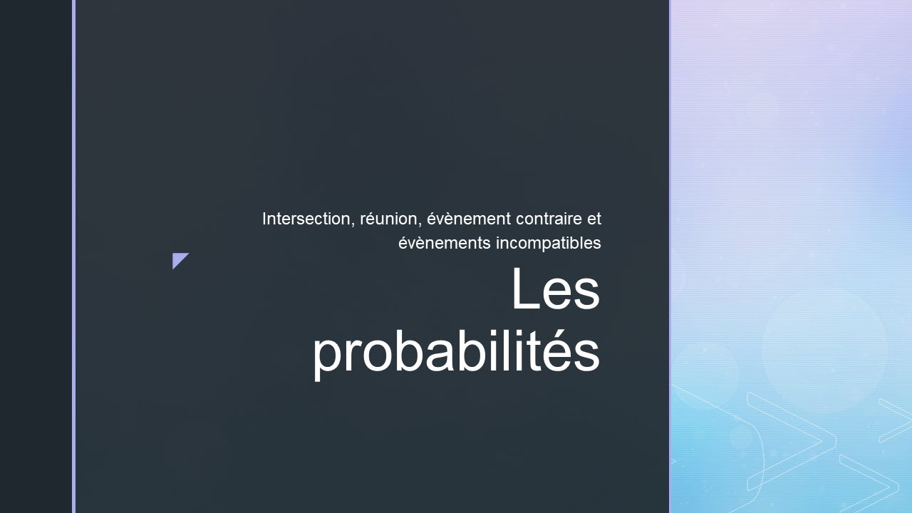 Les probabilités cours niveau Terminale bac pro - YouTube
