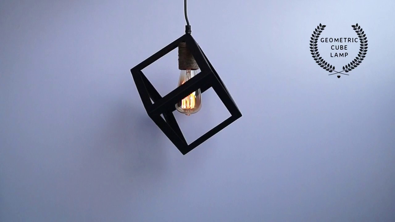 Industrial Black Cube Rope Accent Ceiling Pendant - YouTube