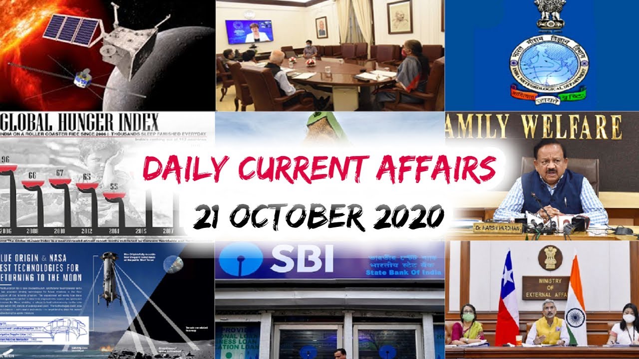 Daily Current Affairs Quiz In English 21 October 2020 | Current affairs ...