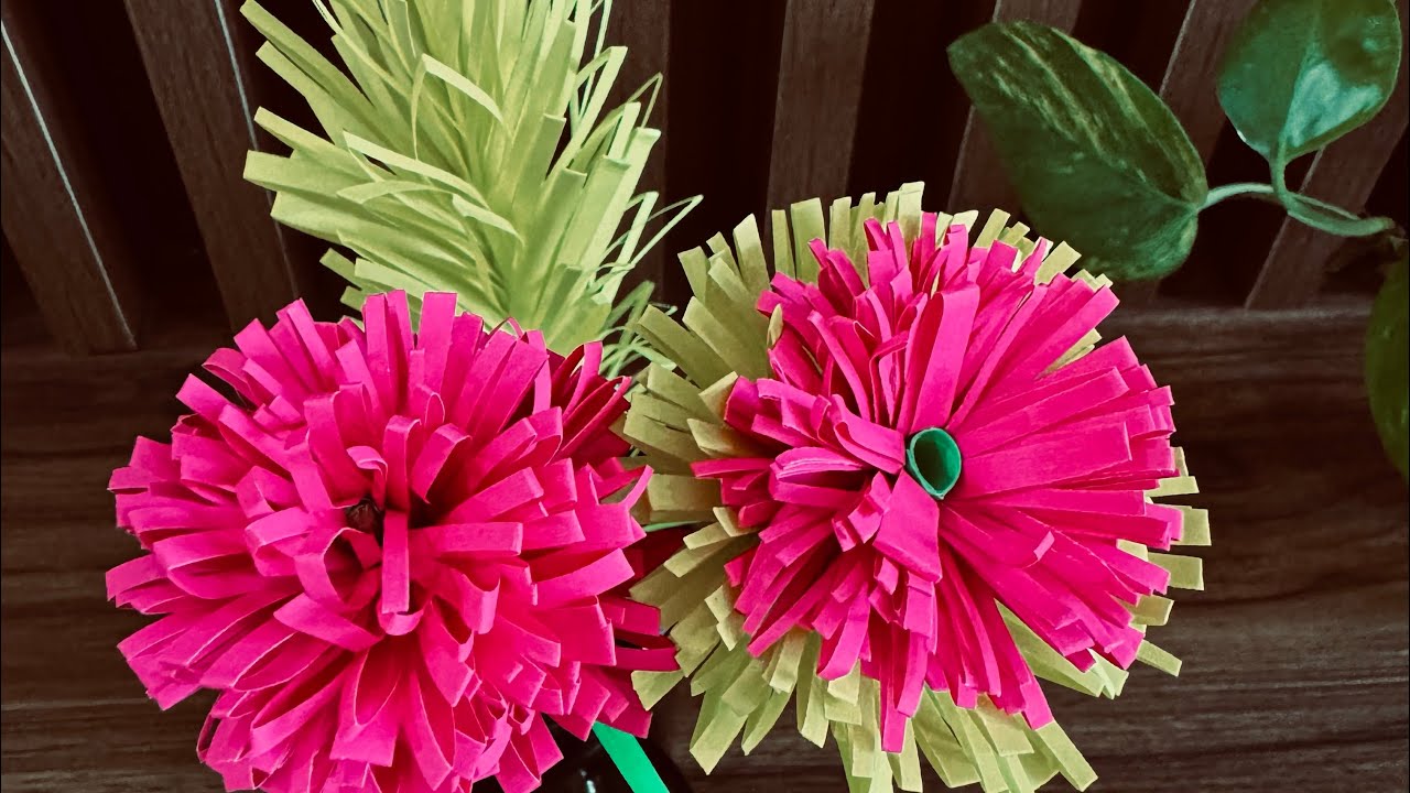 Colour paper flower with easy staps for everyone …🌿☘️🌸🌸 - YouTube