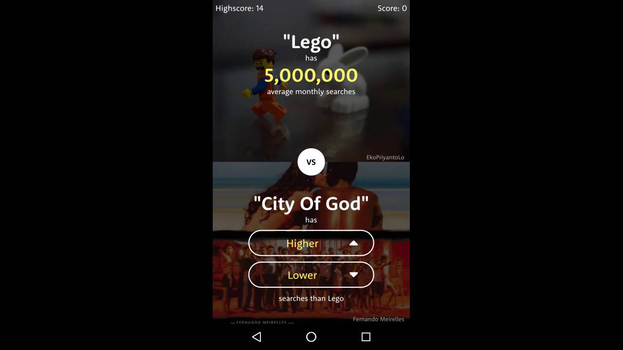 The higher or lower game - YouTube