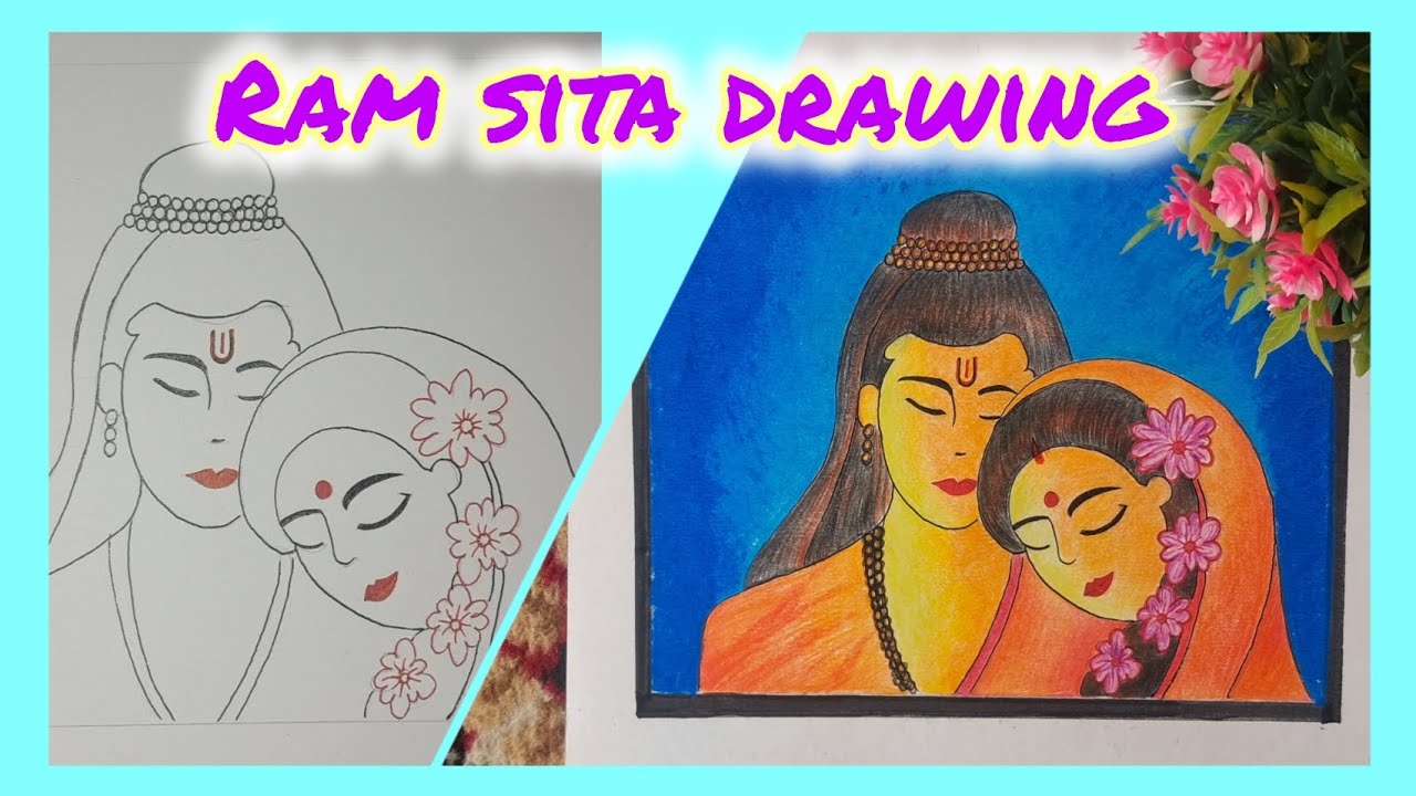 Ram Sita drawing for beginners||how to draw shree Ram Sita for ...