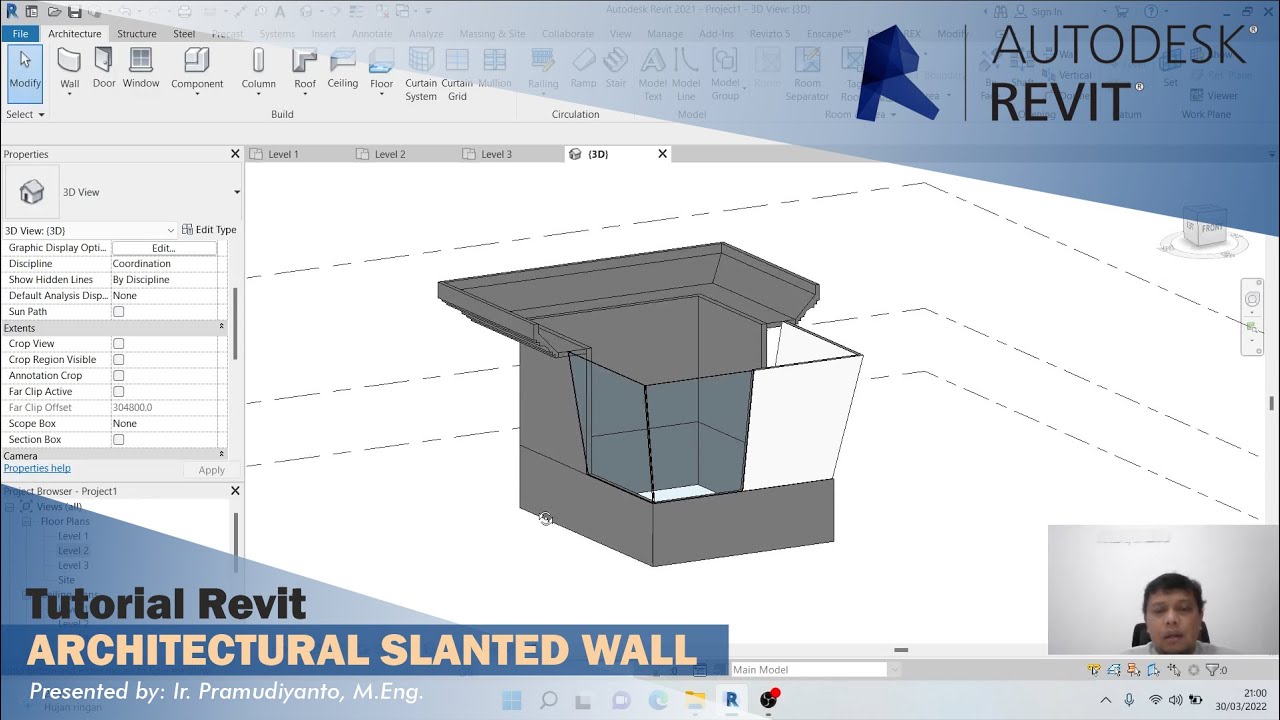 Tutorial 13 | Autodesk Revit Arsitektur | Architectural Slanted Wall ...