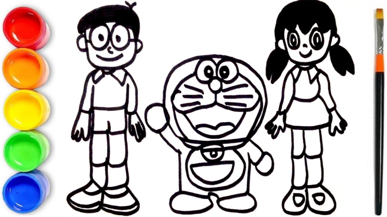 Doraemon and His Friends Drawing, Doraemon - YouTube