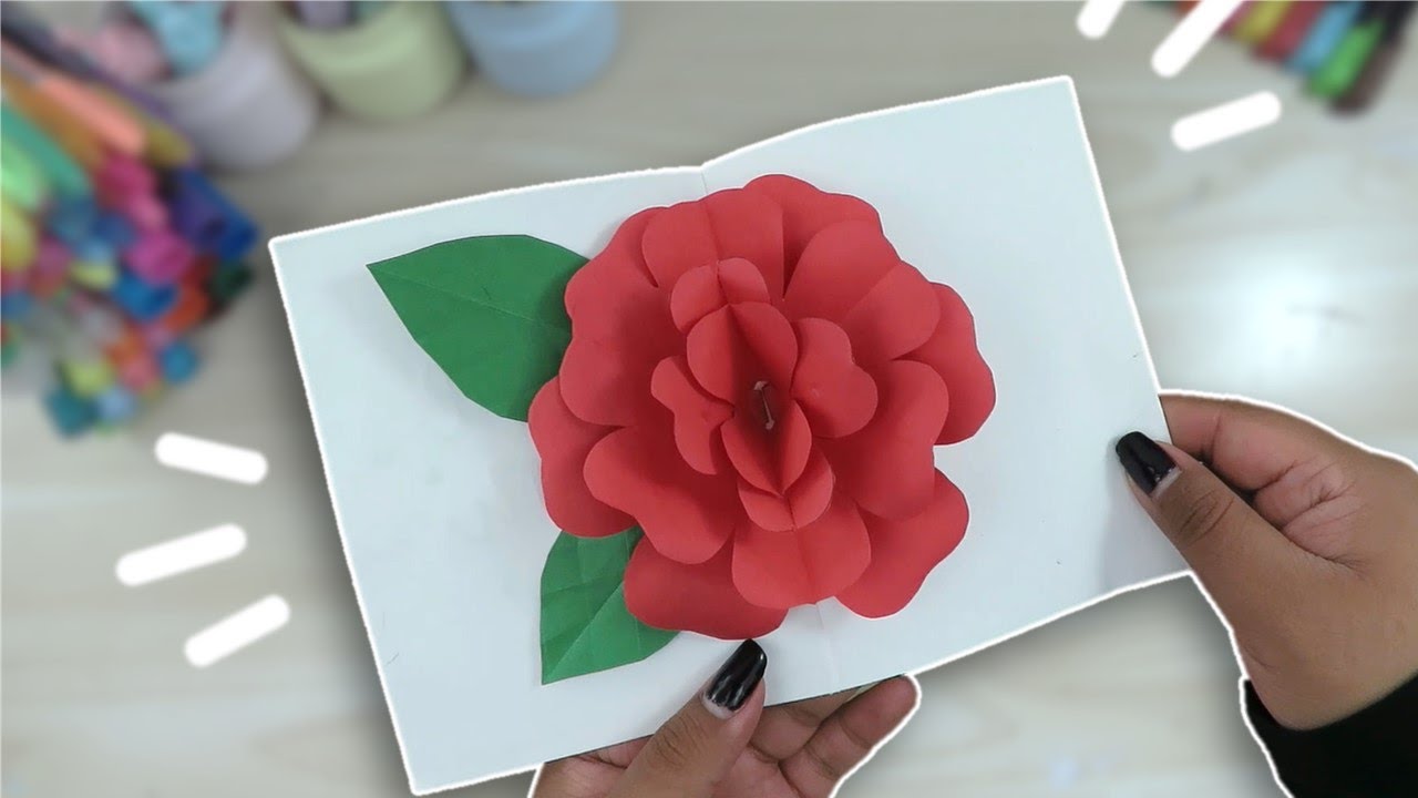 CARTA POP UP ROSA/ FLORES ♥️ DIA DE LAS MADRES - YouTube