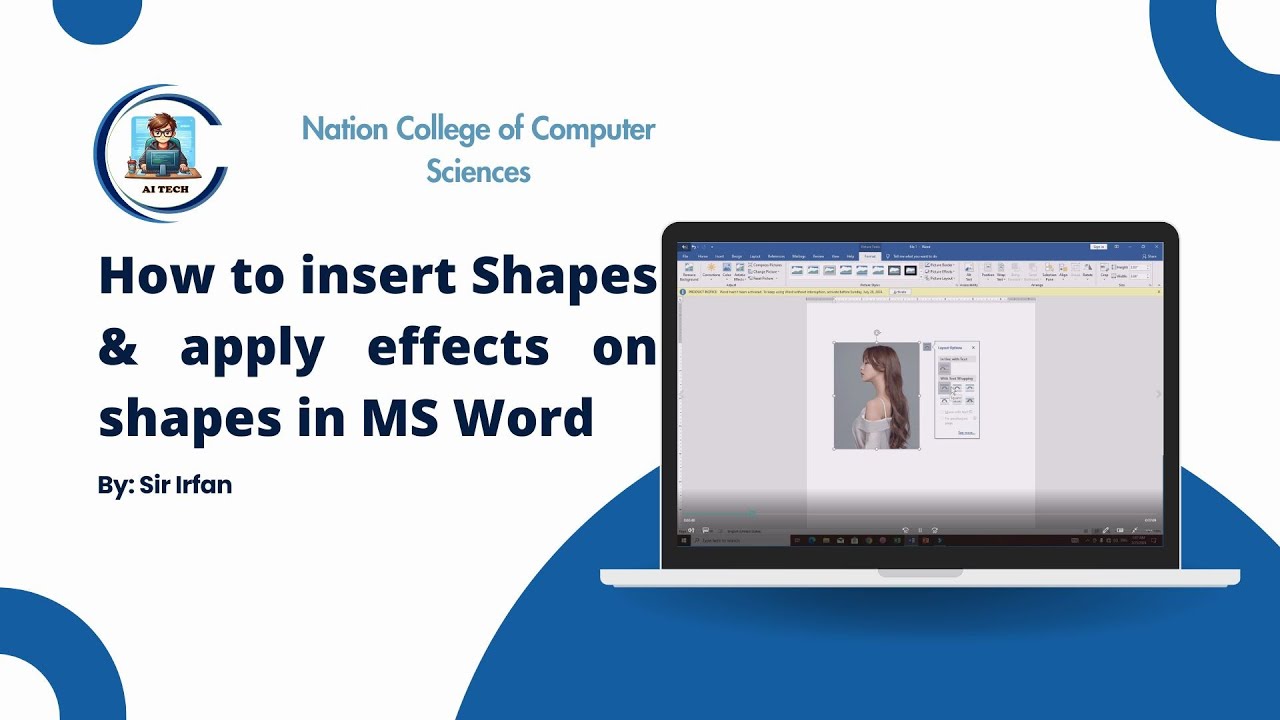 How to insert shapes and apply effects in MS Word # Shapes Design ...