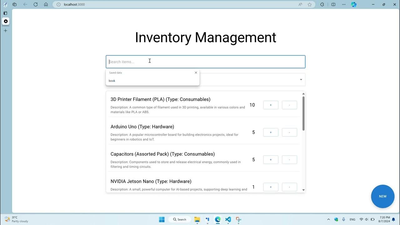 Simple Inventory System (next.js) - YouTube