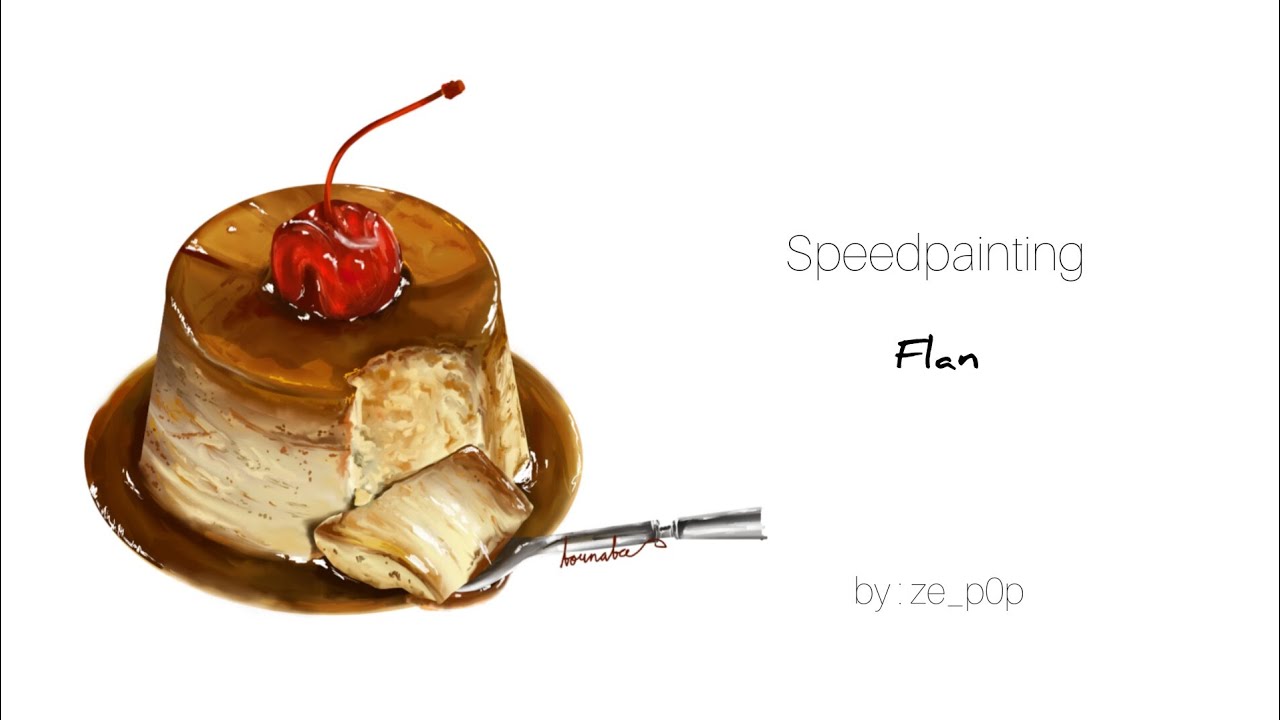 Flan - Food Illustration || Speedpaint - Autodesk Sketchbook - YouTube