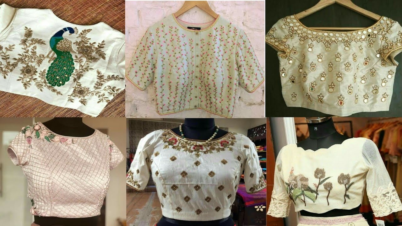 Latest white colour designer blouse 2019|| white stylish blouse designs ...
