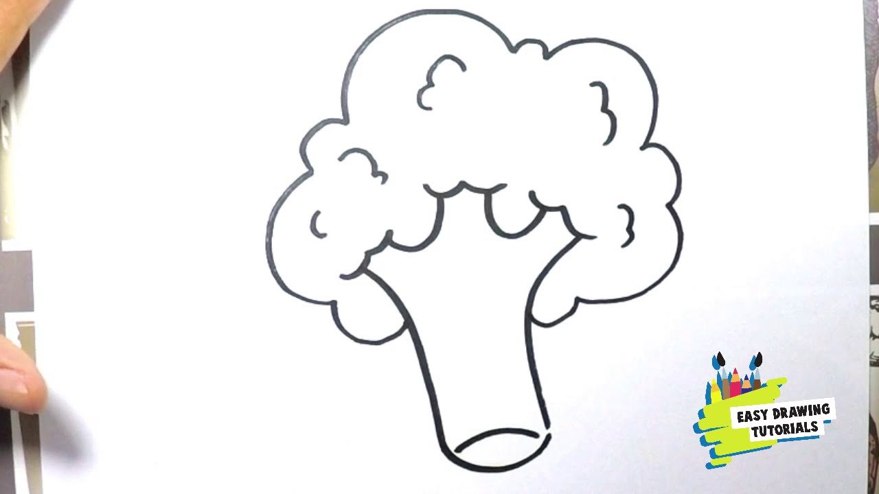 How to Draw Easy Broccoli - YouTube