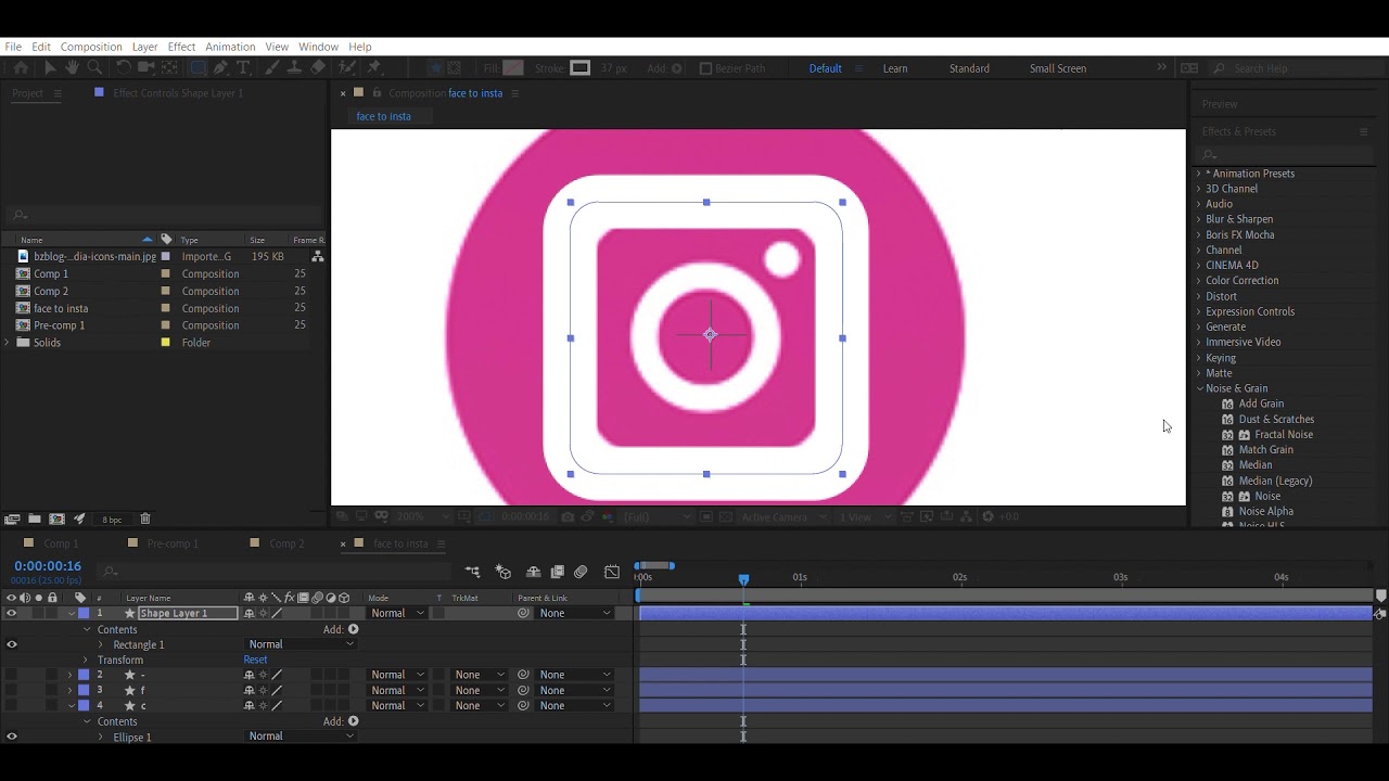 face to insta motion graphic #1 - YouTube