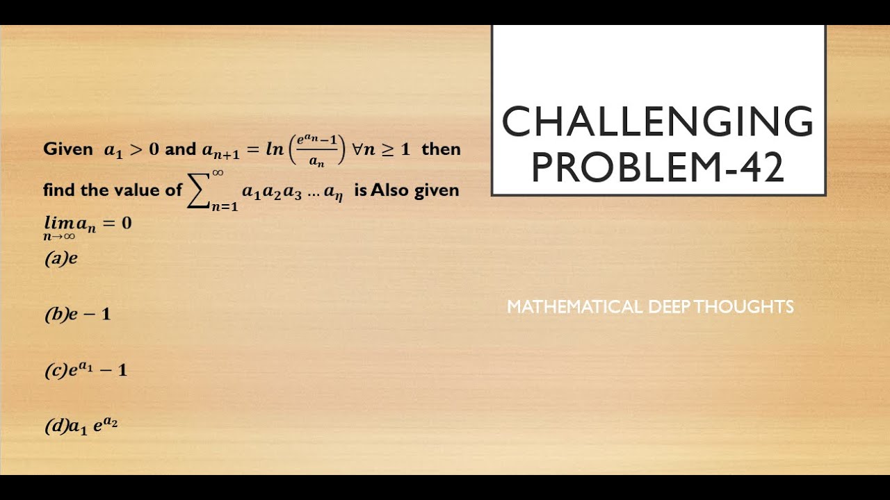 CHALLENGING PROBLEM 42||BASED ON SEQUENCE SERIES ||#isi #jeeadvanced ...