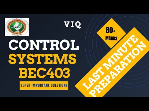 CONTROL SYSTEMS VTU IMPORTANTANT QUESTIONS | BEC403 | CONTROL SYSTESM ...