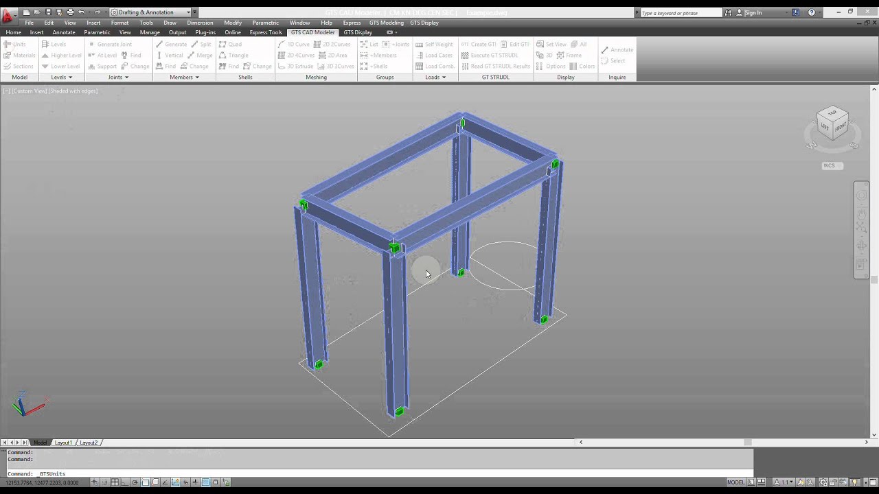 GTSTRUDL Version 2016 (35) Scaling drawing (non-structural) entities ...