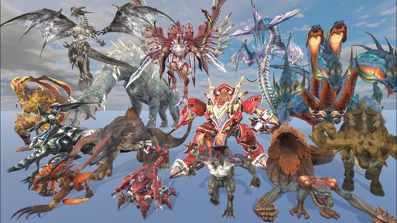 Final Fantasy Monster Weight Comparison | 3D Monster Animation ...