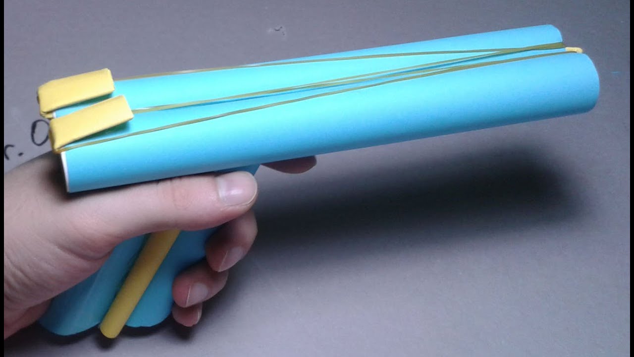 |DIY| How to Make a Paper Gun that Shoots 2 Rubber Bands - Easy ...