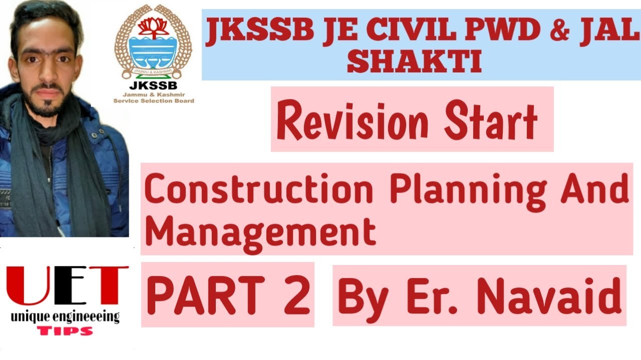 Jkssb Je Civil Revision Lecture 2 | Construction Planning And ...