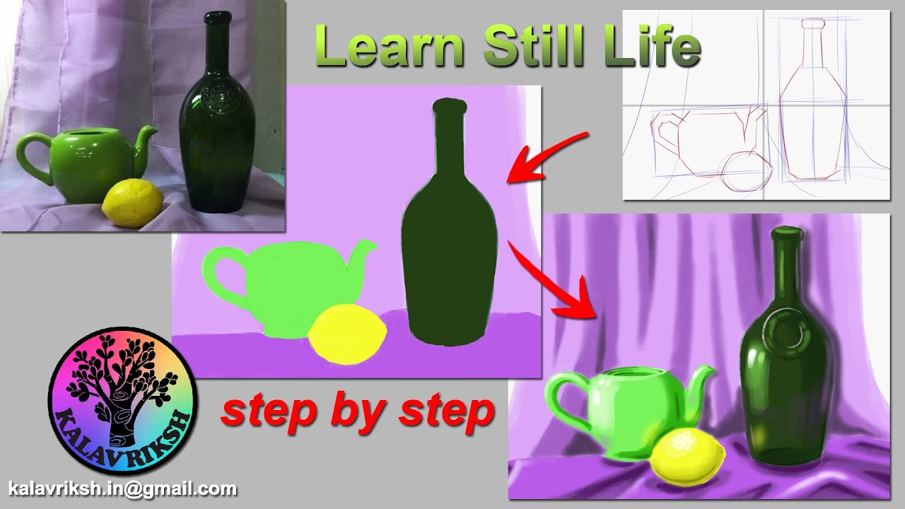 Learn Still Life Step by Step Digital Art - YouTube