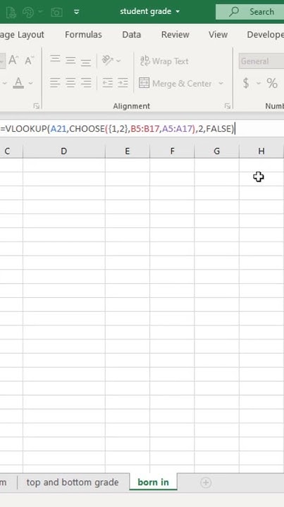 Vlookup With Choose In Excel Exceltutorialforbeginners Exceltips Youtube
