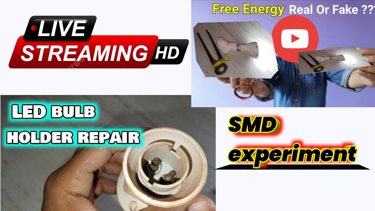 LED bulb holder repair at home | free electricity real or fake | SMD ...