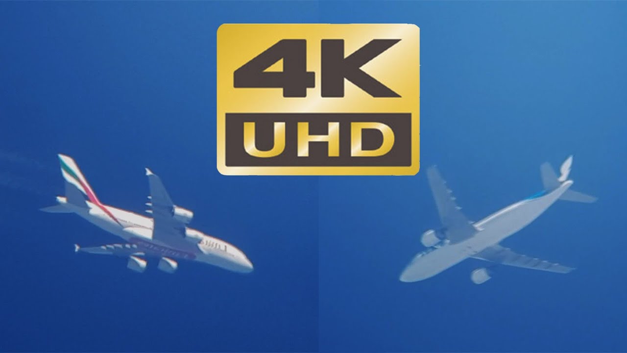 Planes through telescope #5 [4K ULTRA HD] - YouTube