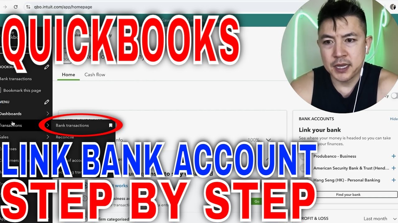 How To Link Connect Bank Account To QuickBooks Online 🔴 - YouTube