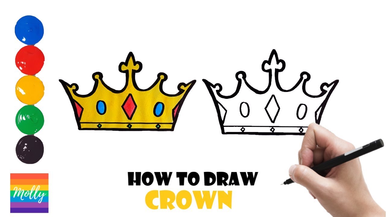 Crown - Drawing and Coloring for Kids and Toddlers - YouTube