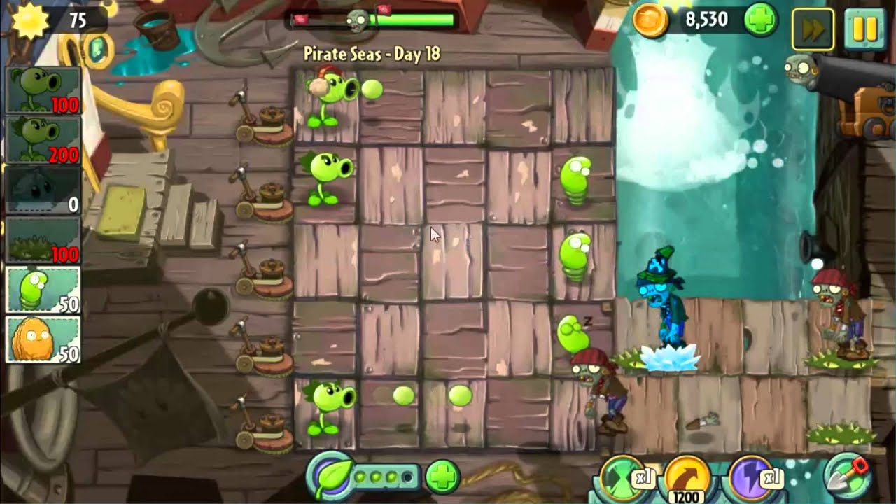 Pirate Seas Day 18 - Plants vs Zombie 2 Walkthrough - YouTube