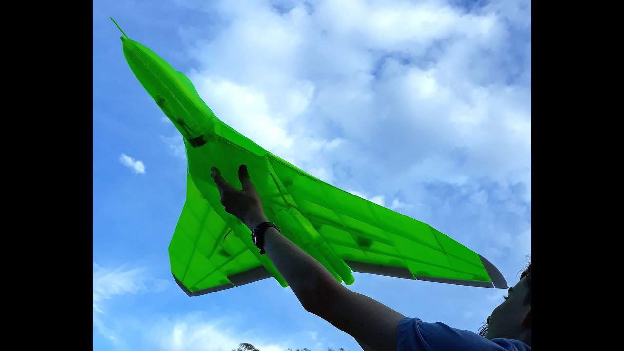 Dom's self designed 3d-printed Vulcan project gliding trials - YouTube