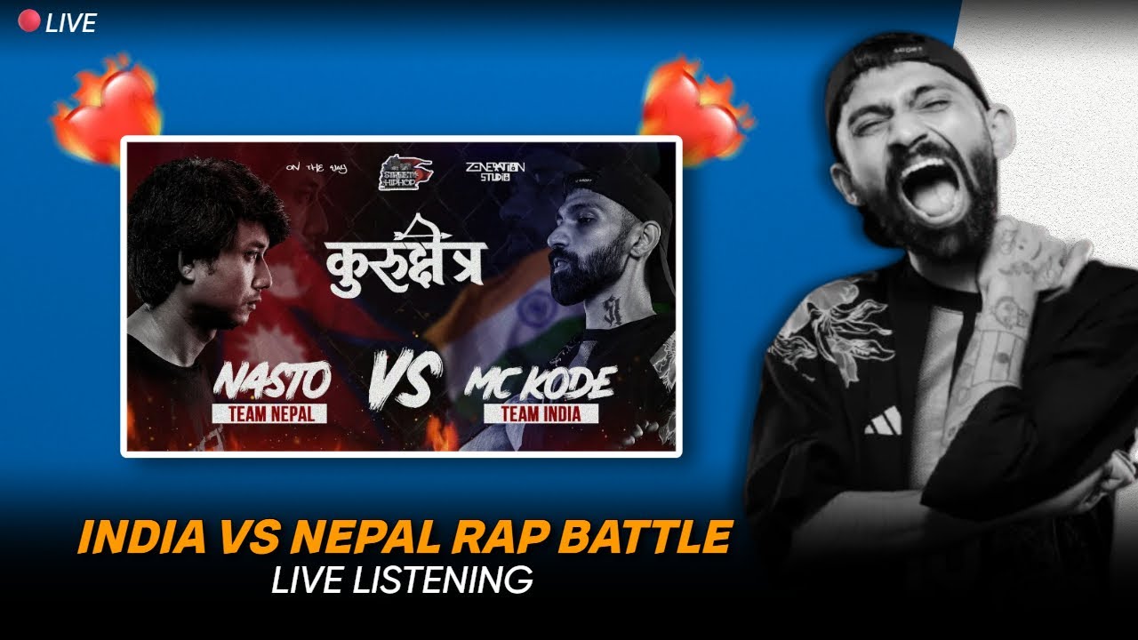 MC KODE VS NASTO RAP BATTLE || INDIA VS NEPAL RAP BATTLE LIVE REACTION ...