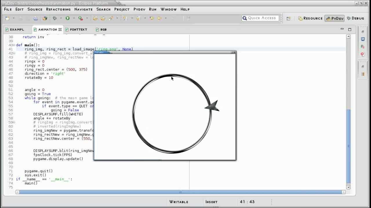 pygame rotation differences - YouTube