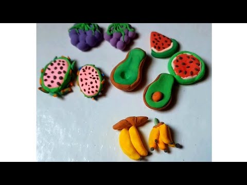 DIY Miniature Fruits Made By Clay | Polymer Clay Art| Super Light Clay ...