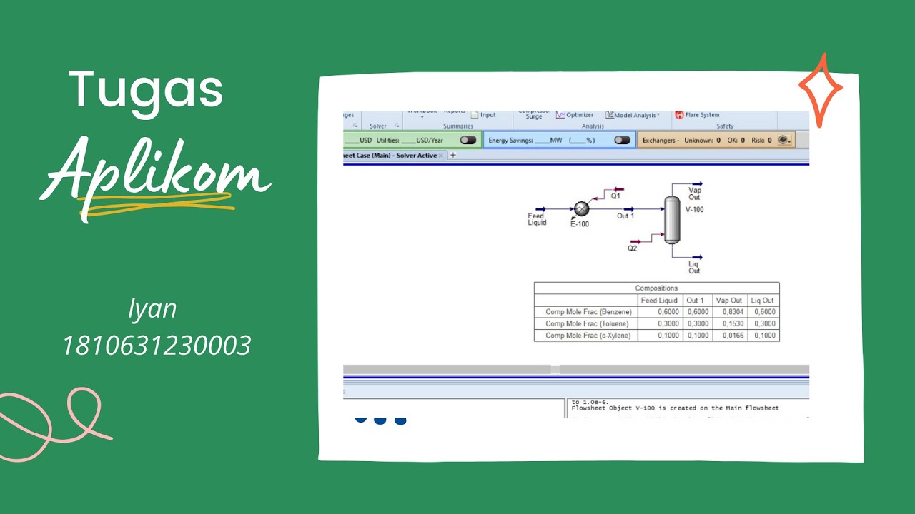 Separator valve SYSOP0 property method xylene Process Simulation Control Process Aspen (flash ...