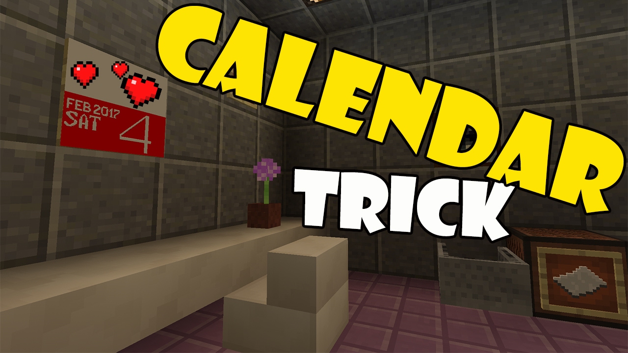 CALENDAR TRICK | Minecraft PE (Pocket Edition) MCPE - YouTube