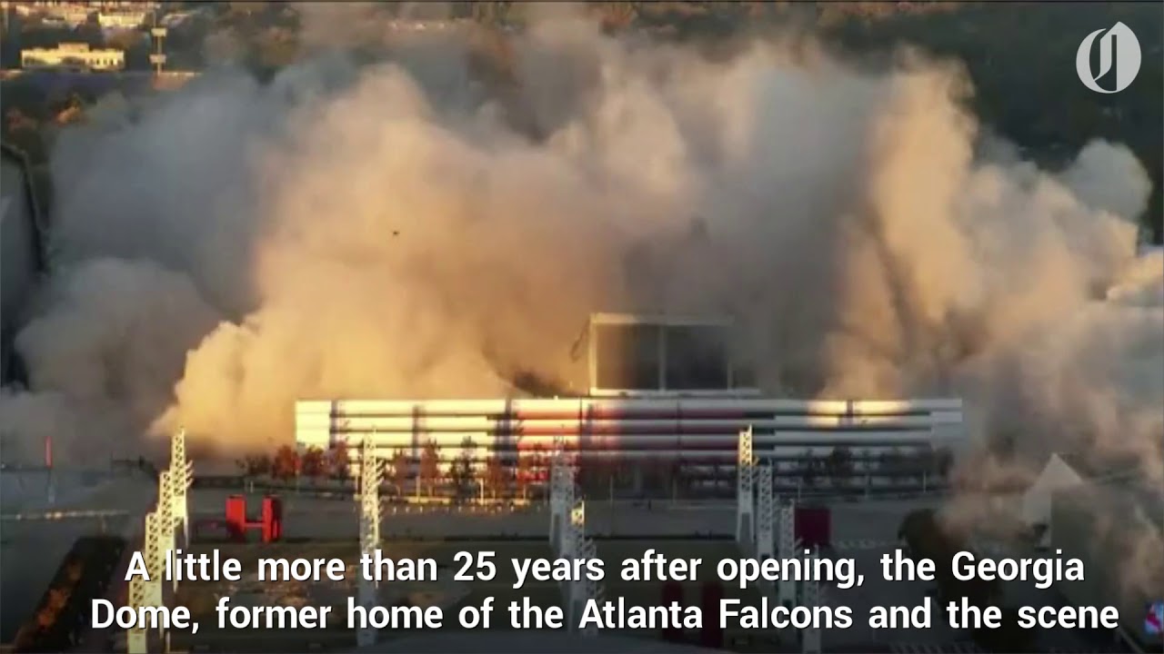 Georgia Dome imploded in downtown Atlanta - YouTube