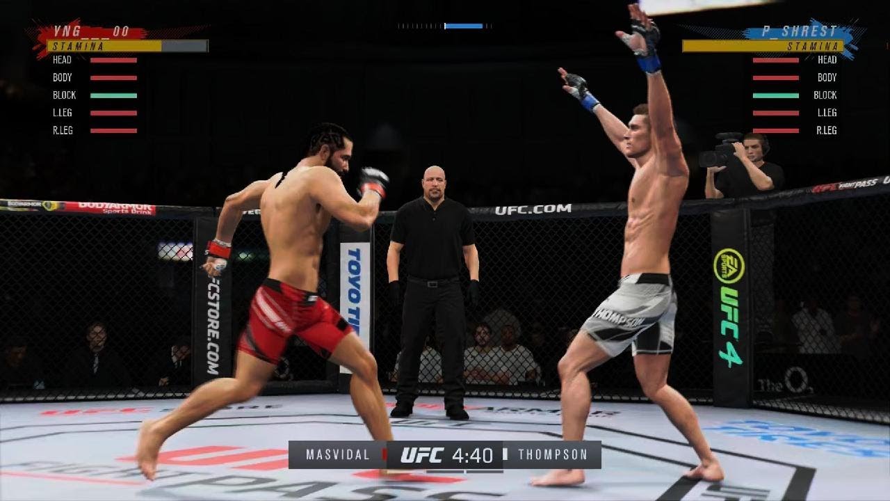 EA SPORTS UFC 4 Flying Knee one hit ko jorge masvidal - YouTube
