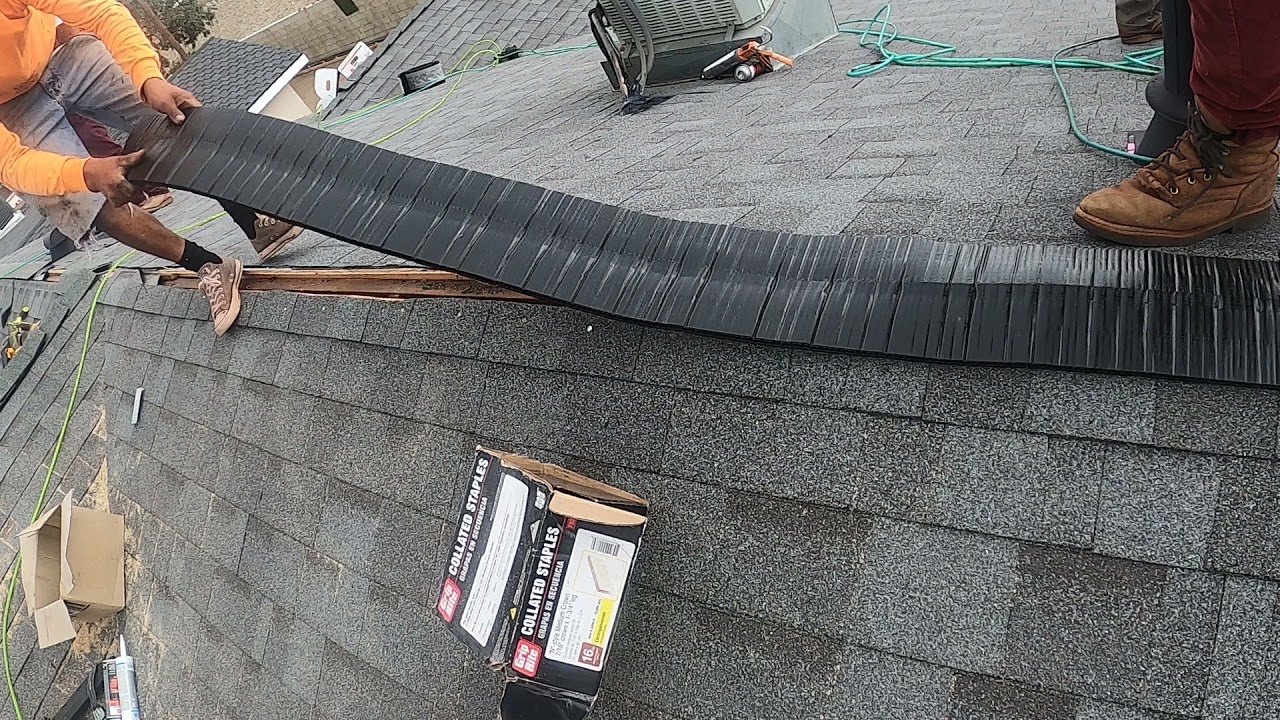 Adding rolled ridge vent by local Roofer in Simi Valley, Techero ...