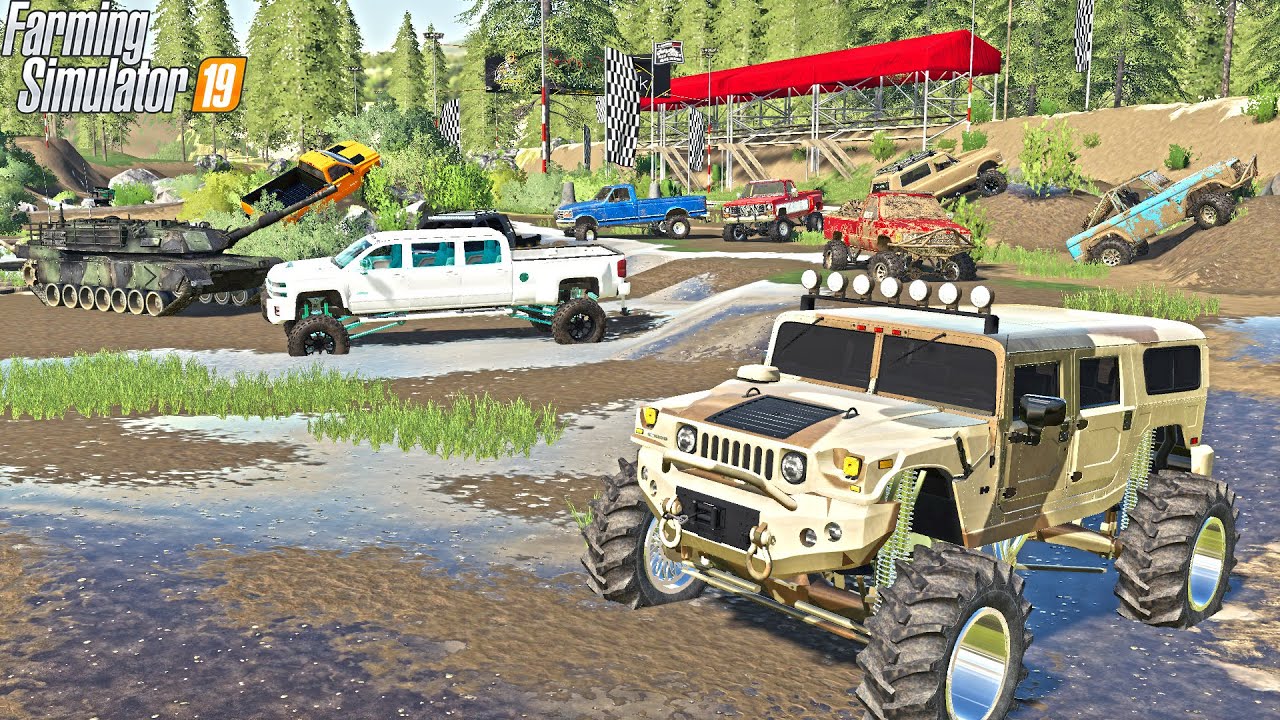 MUDDING MADNESS: LIFTED HUMVEE + LIFTED DIESEL TRUCKS | MUD PIT ...