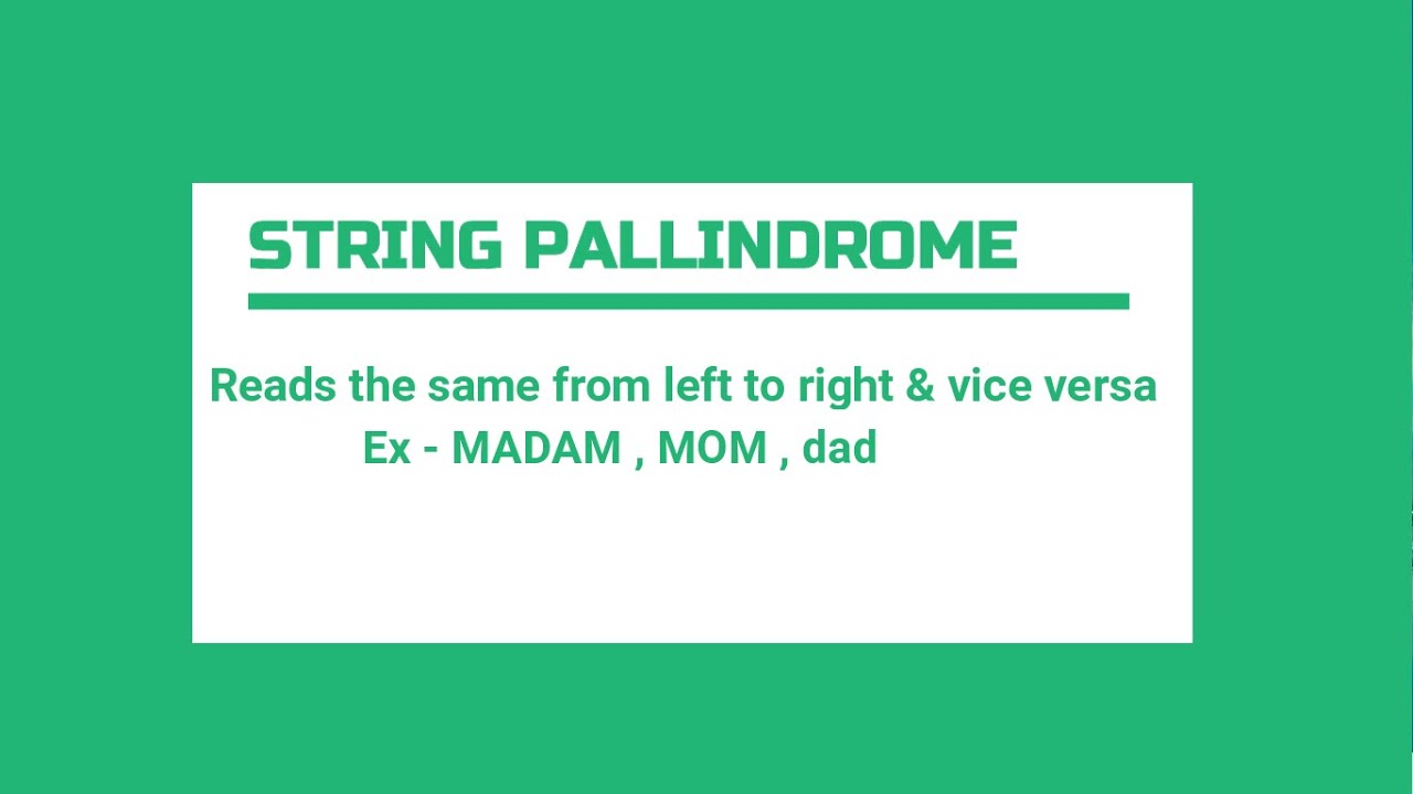 Dry Run ?? String Palindrome | Code to find whether a string or word is ...