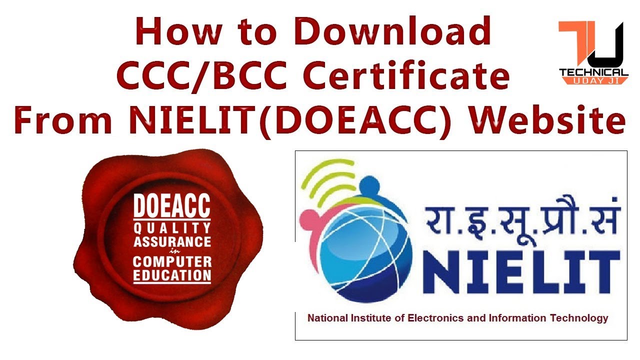 How to Download CCC/BCC Certificate From NIELIT(DOEACC) Website in ...