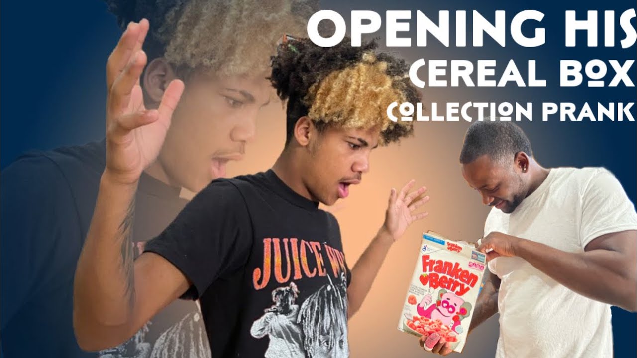 We Opened and Ate Our Son Cereal Box Collection Prank - YouTube