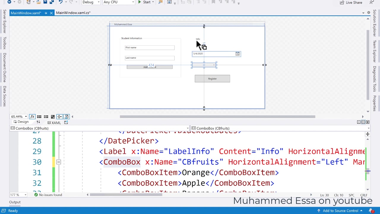 103 C C Sharp Wpf Gui Combobox Control Youtube