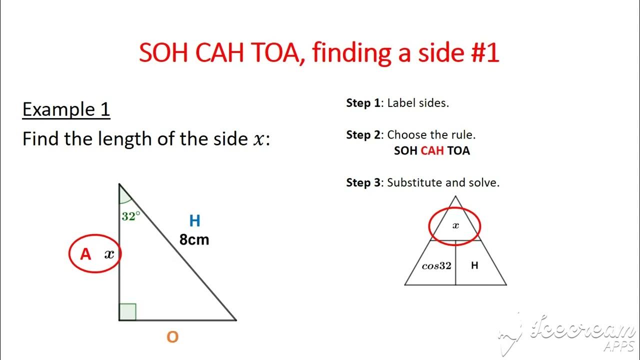 SOHCAHTOA - Finding a side #1 - YouTube