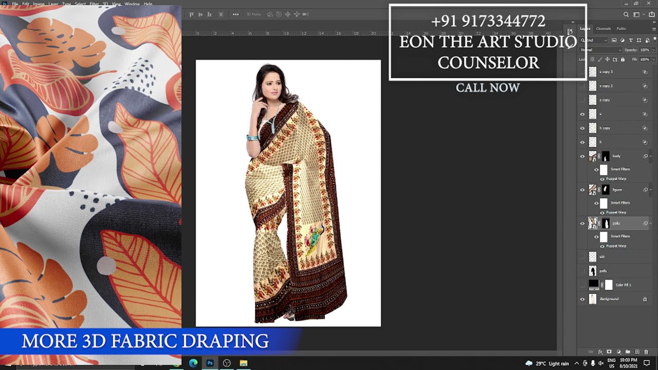Saree Draping Saree Modelling Software || Model Saree PhotoShoot ...