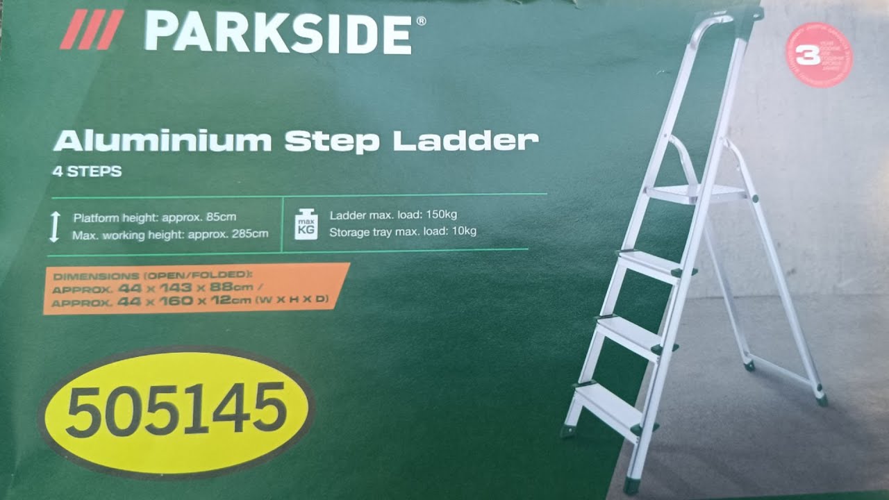 Parkside ljestve za kućanstvo Aluminium Step Ladder - YouTube