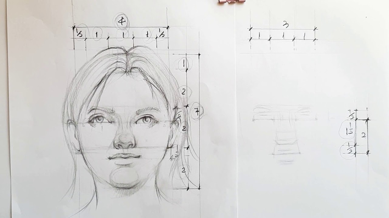 How to drawing the face ! Tutorial with proportion and inside face ...