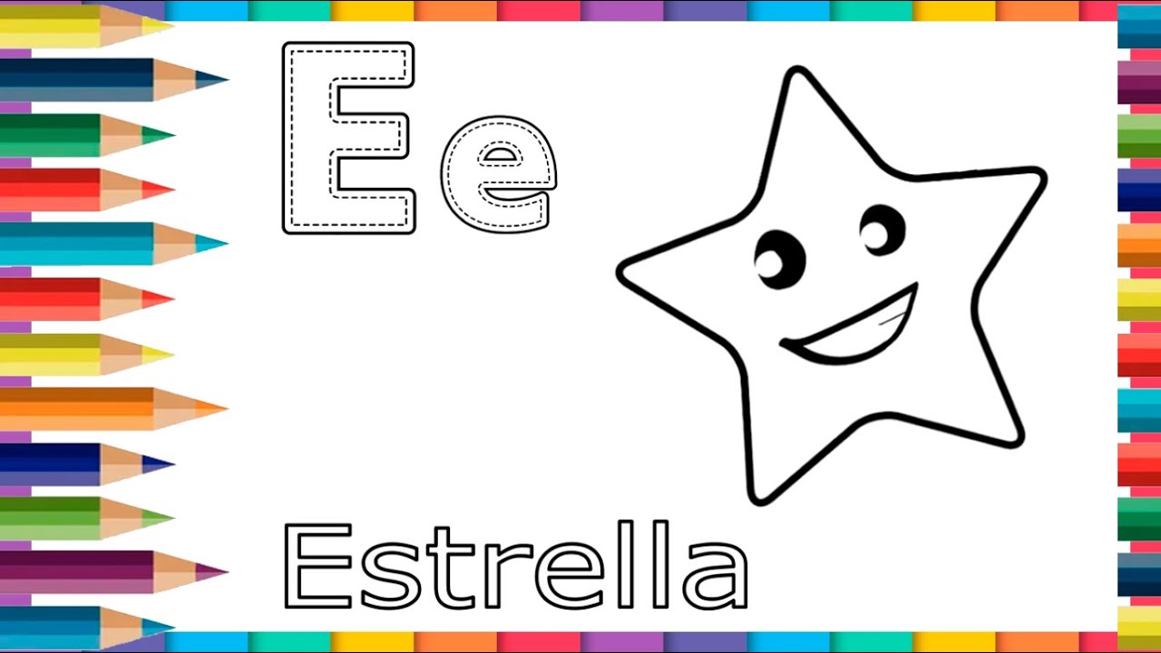 Cómo dibujar la LETRA E ⭐ ESTRELLA - El abecedario para niños - YouTube