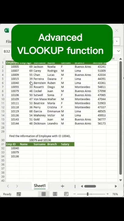 Advanced VLOOKUP function in Excel #shorts #excel - YouTube