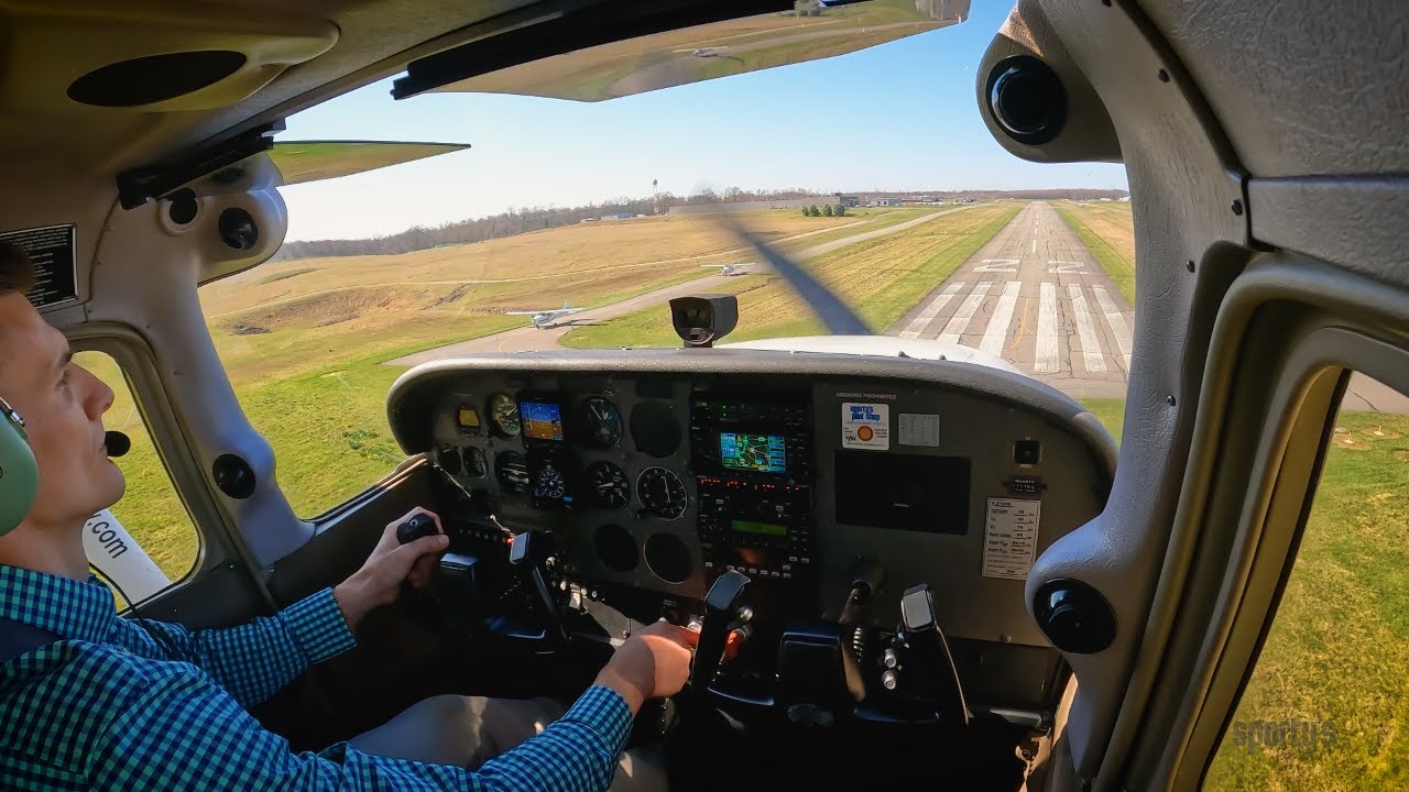 Russell Hartley's first airplane solo at Sporty's Academy - YouTube